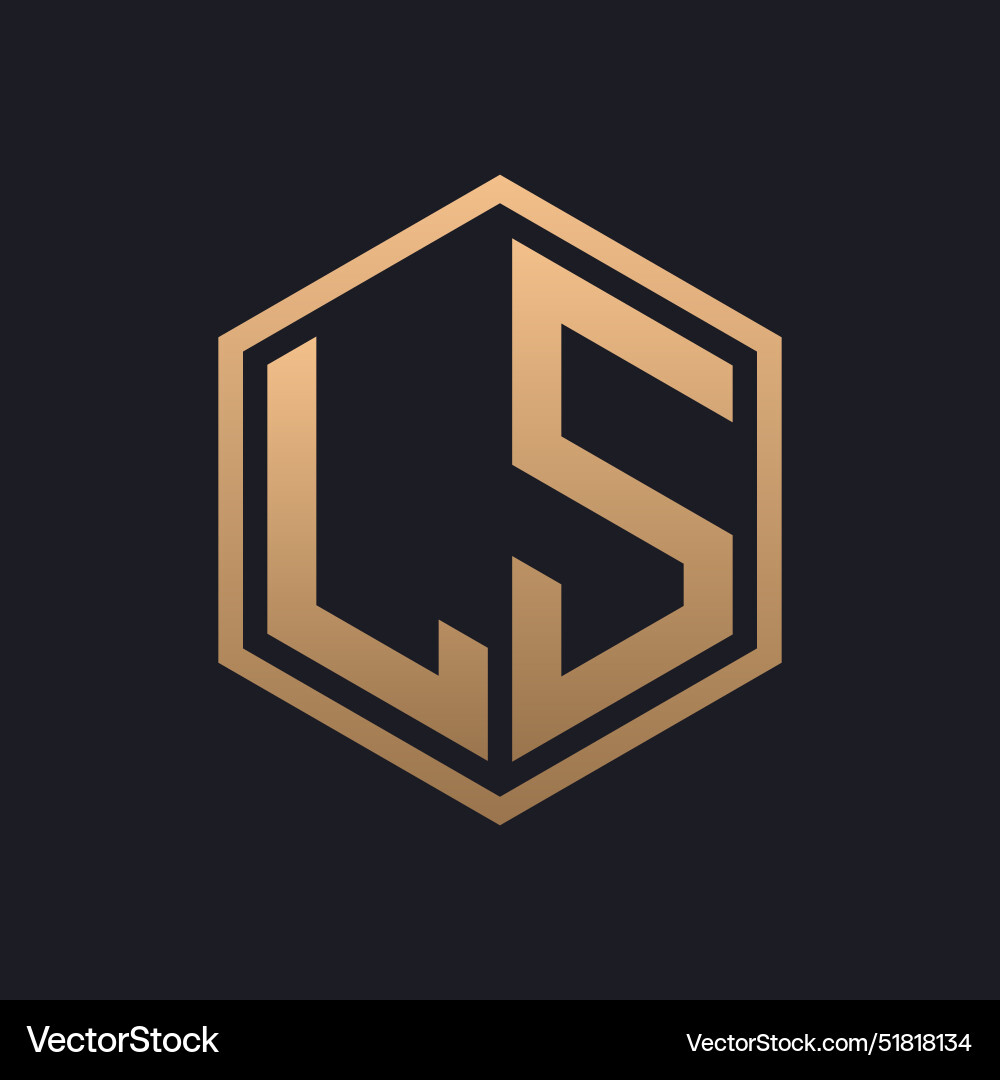 Elegant hexagon letter ls logo design initial Vector Image