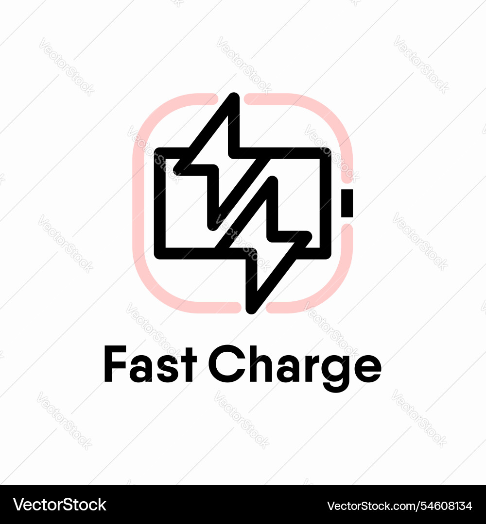 Fast charge information sign Royalty Free Vector Image
