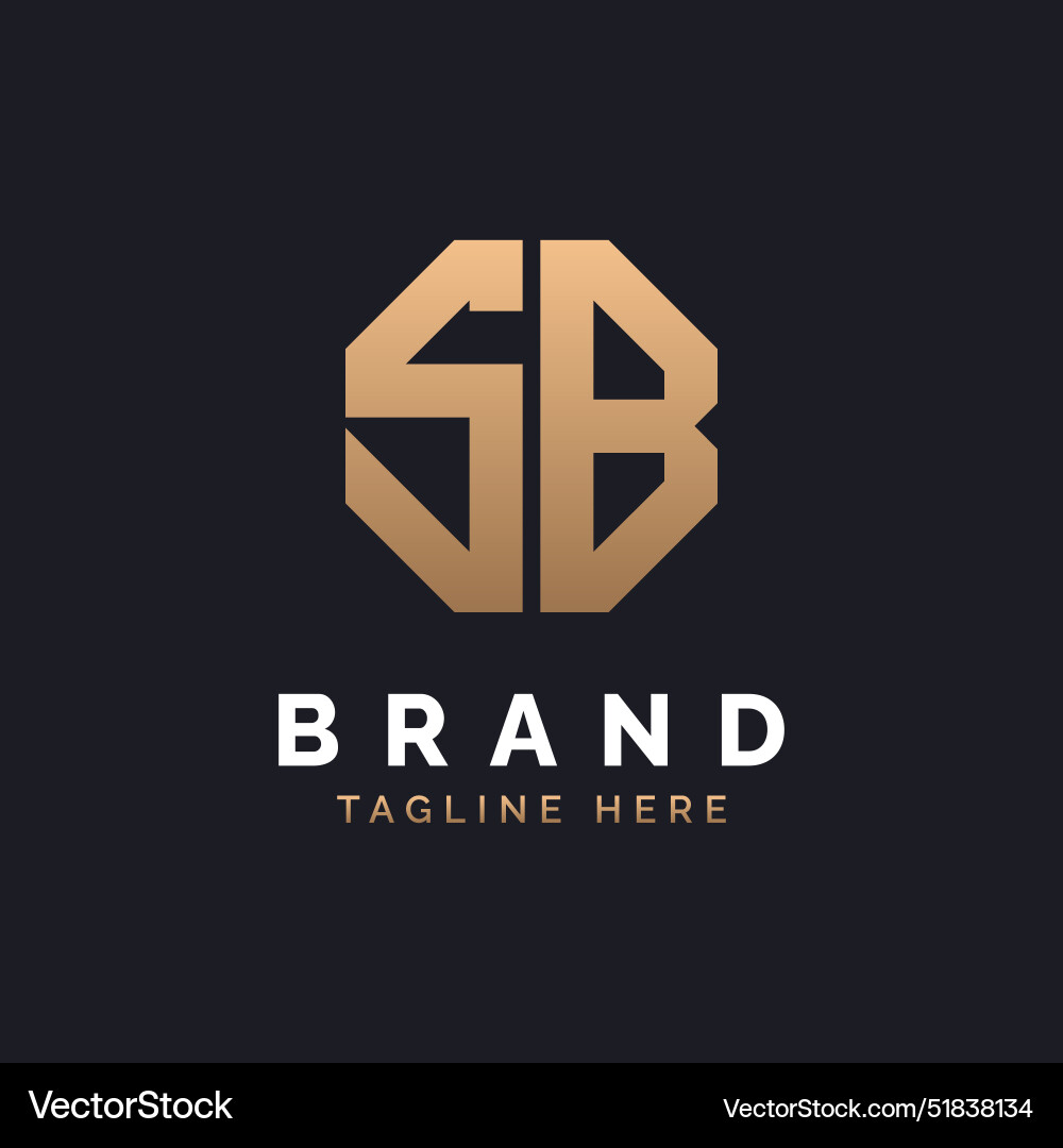 Sb logo design modern minimal elegant and luxury Vector Image