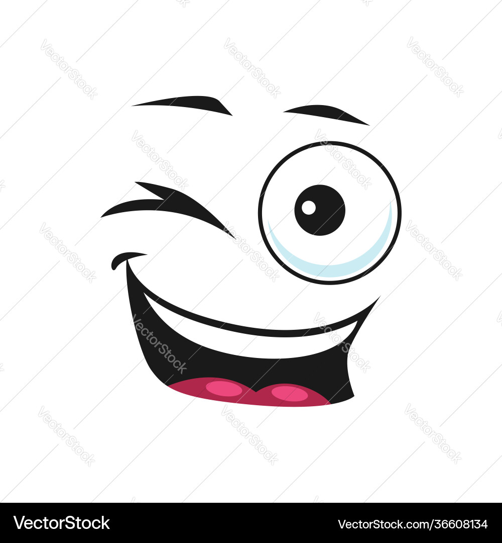 Winking smiley face isolated emoticon blinking eye