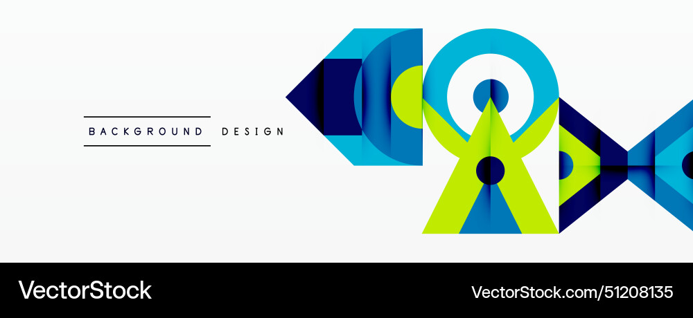 A blue and green geometric design with keyhole Vector Image
