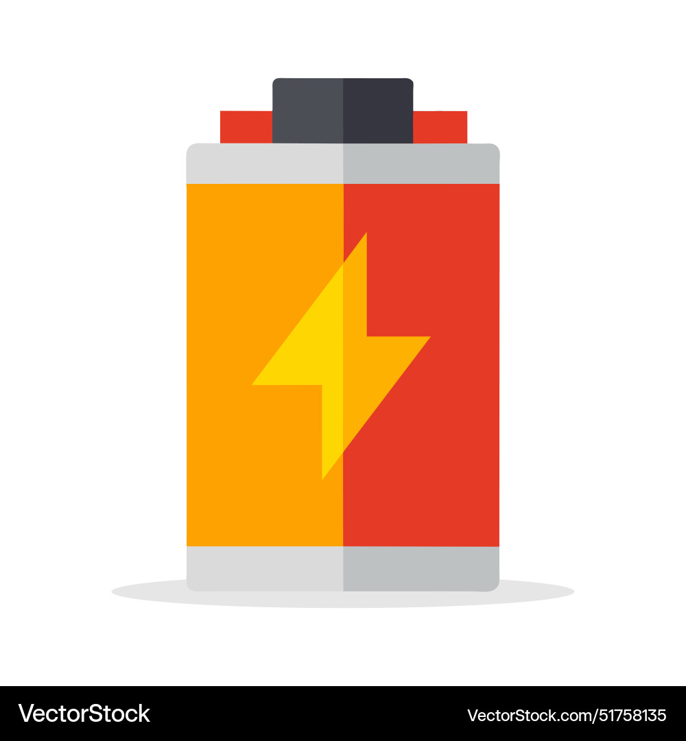 Battery flat on white background Royalty Free Vector Image