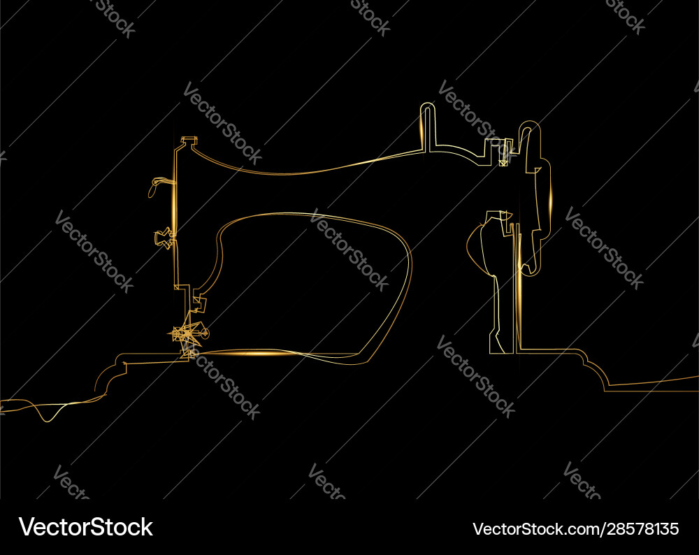 Golden Sewing Machine Logo Royalty Free Vector Image