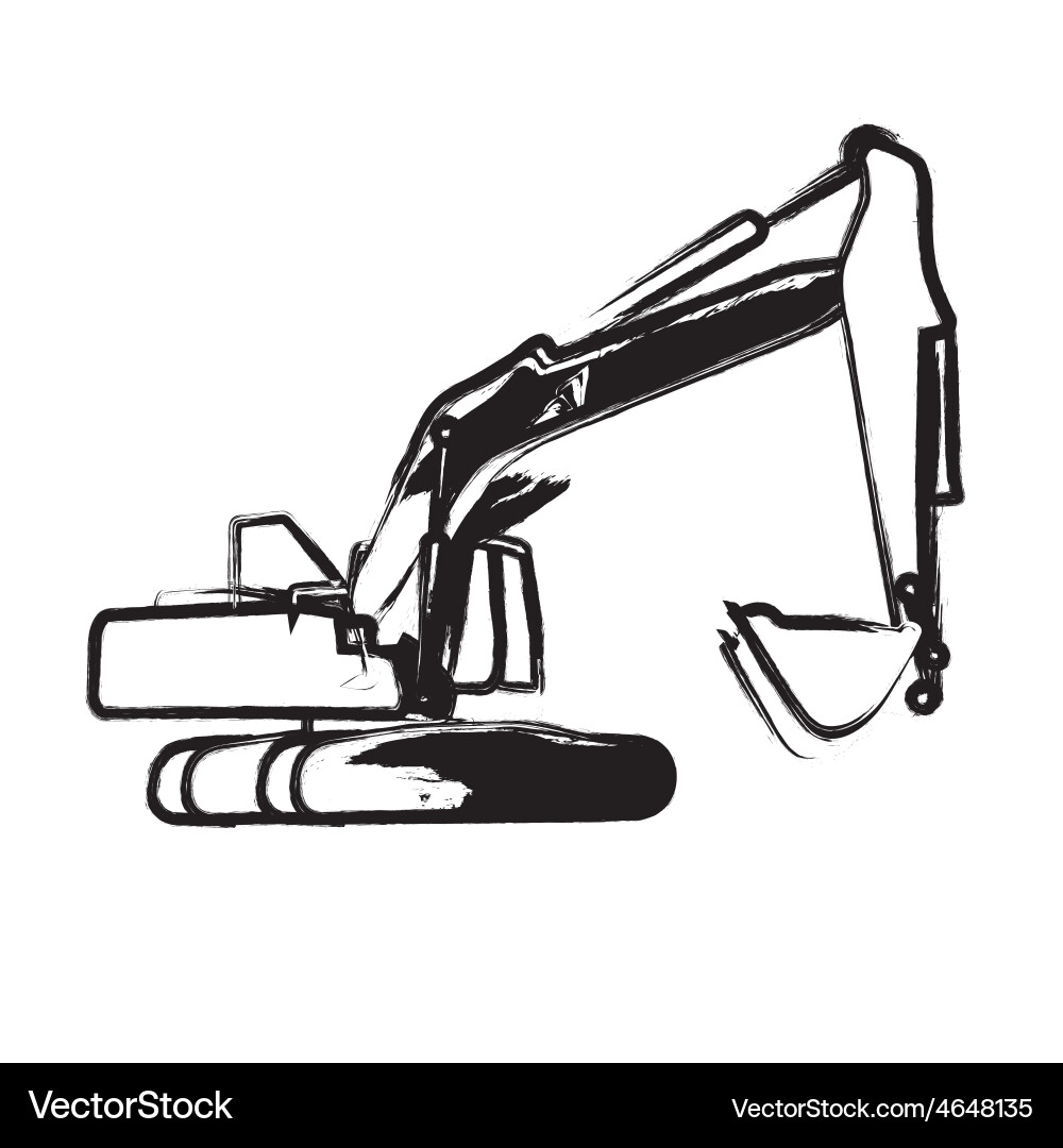 Heavy Machinery Excavation Royalty Free Vector Image
