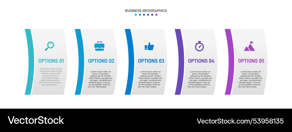 Horizontal progress bar featuring 5 arrow-shaped Vector Image