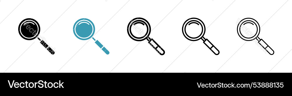 Loupe icon set Royalty Free Vector Image - VectorStock