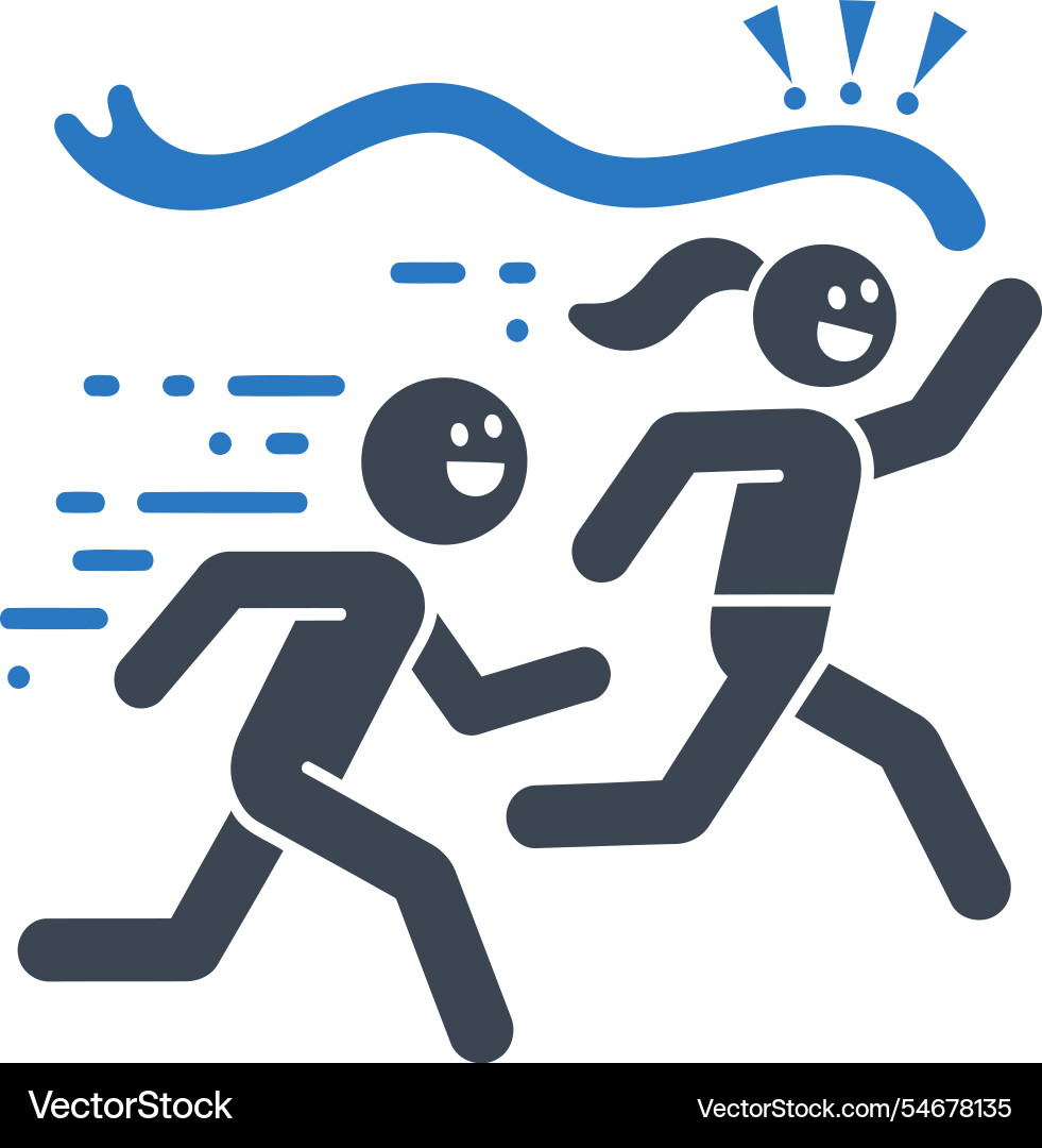 Runners crossing finish icon Royalty Free Vector Image