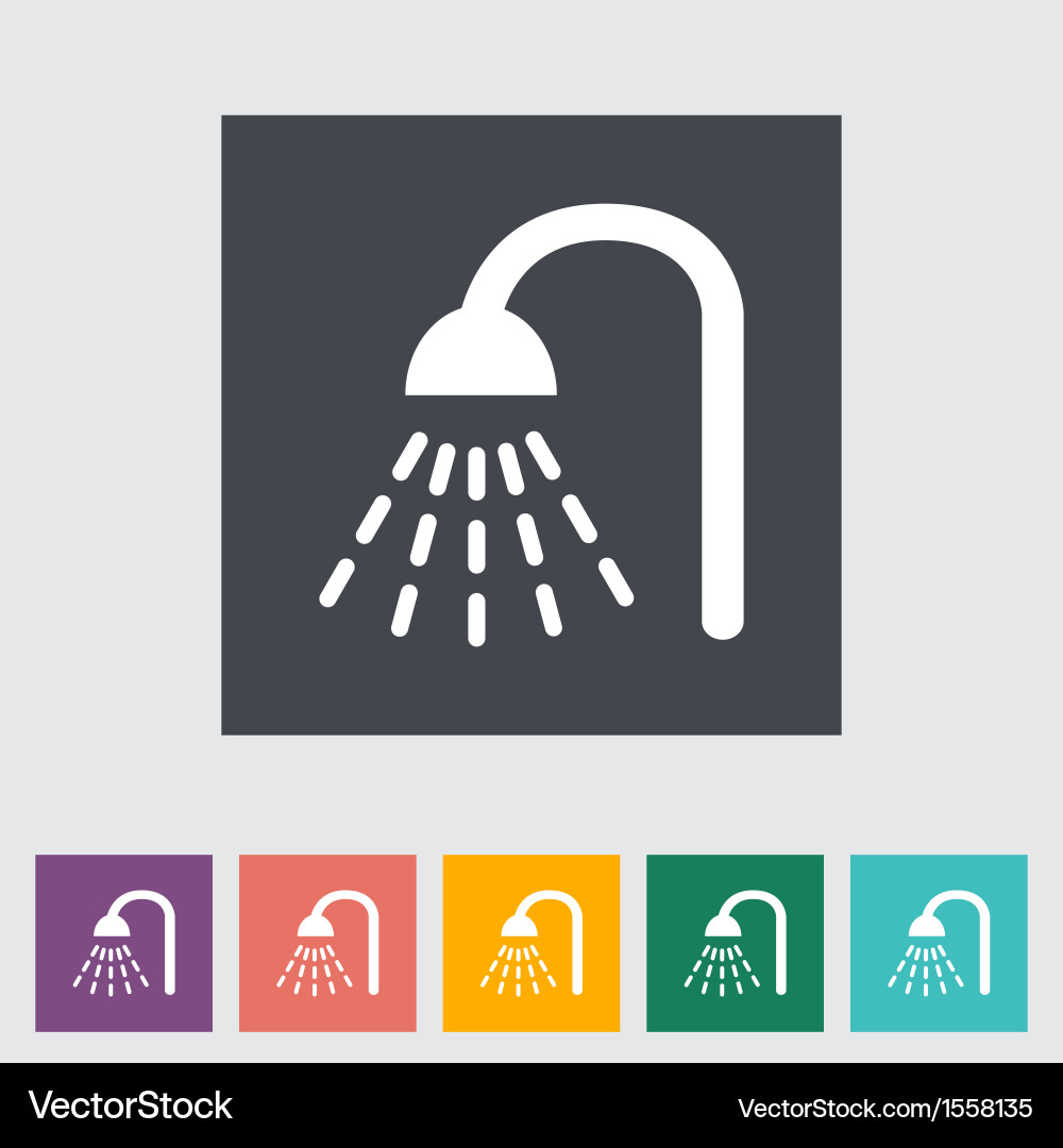 Shower Icon - Flat Style Royalty Free Vector Image