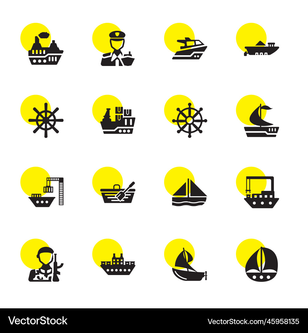 Vessel icons Royalty Free Vector Image - VectorStock