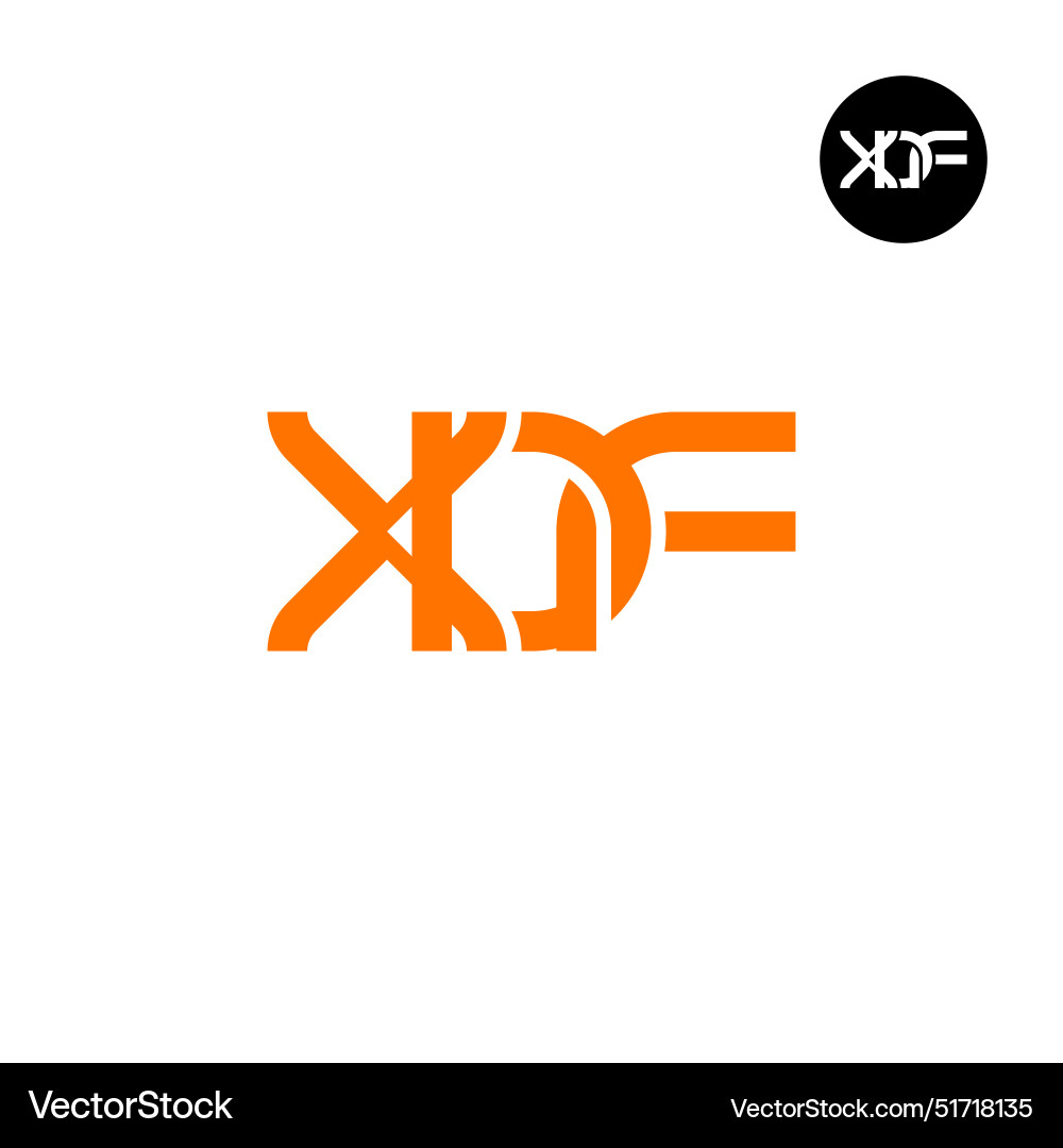 Xdf logo letter monogram design Royalty Free Vector Image