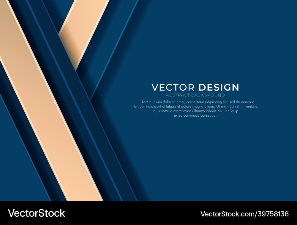 Abstract blue and gold geometric shapes layers Vector Image