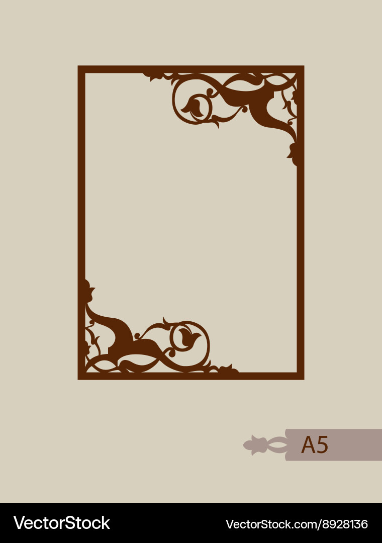 Abstract square frame with swirls Royalty Free Vector Image