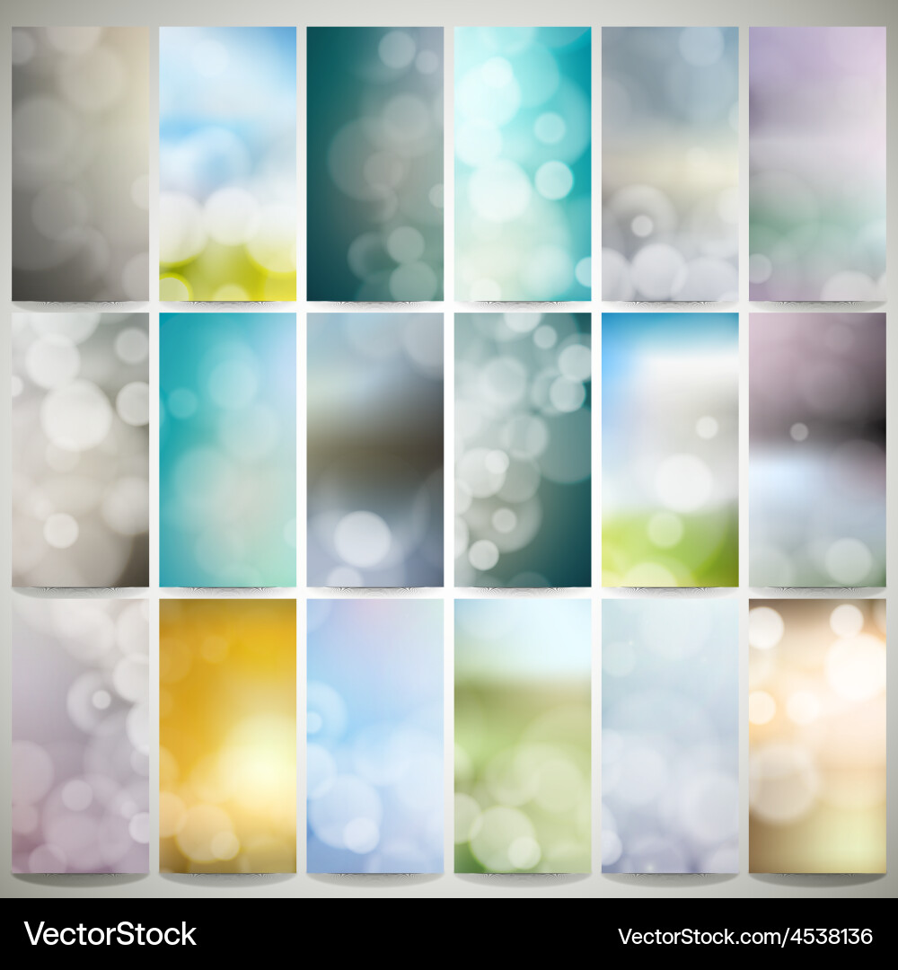 Blurry backgrounds set with bokeh effect abstract Vector Image