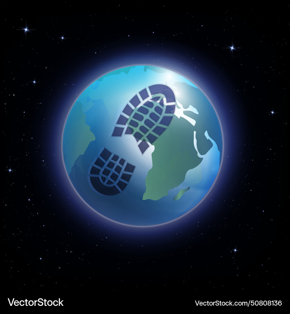 Carbon footprint realistic composition Royalty Free Vector