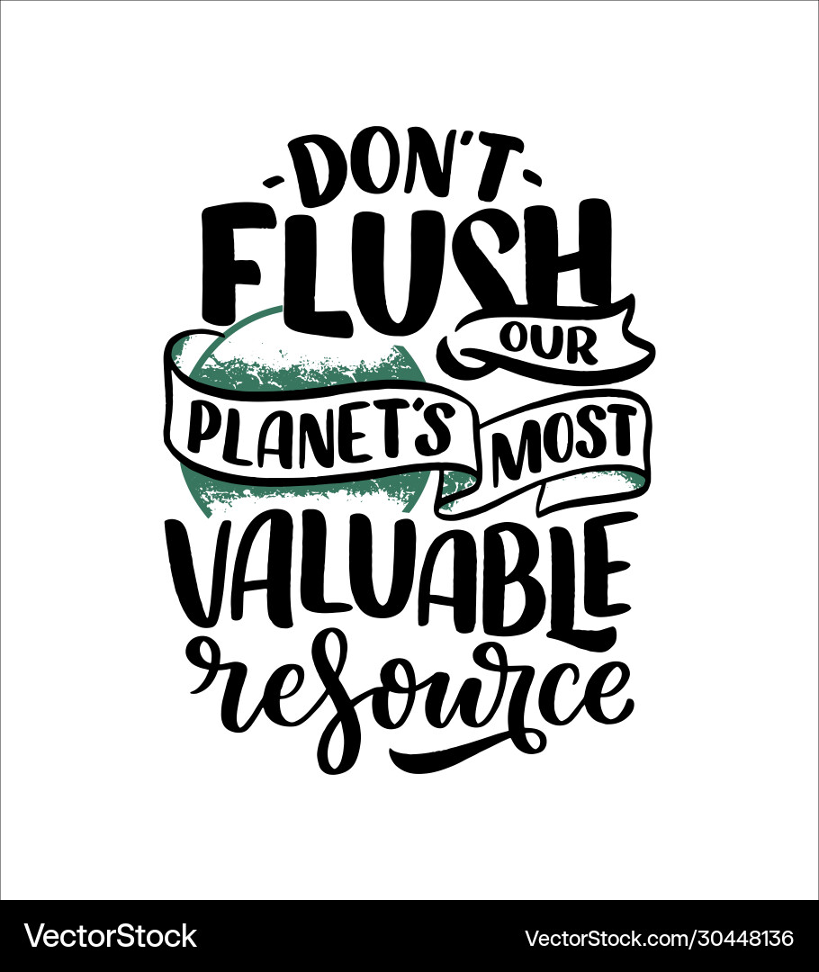 Hand drawn lettering slogan about climate change Vector Image