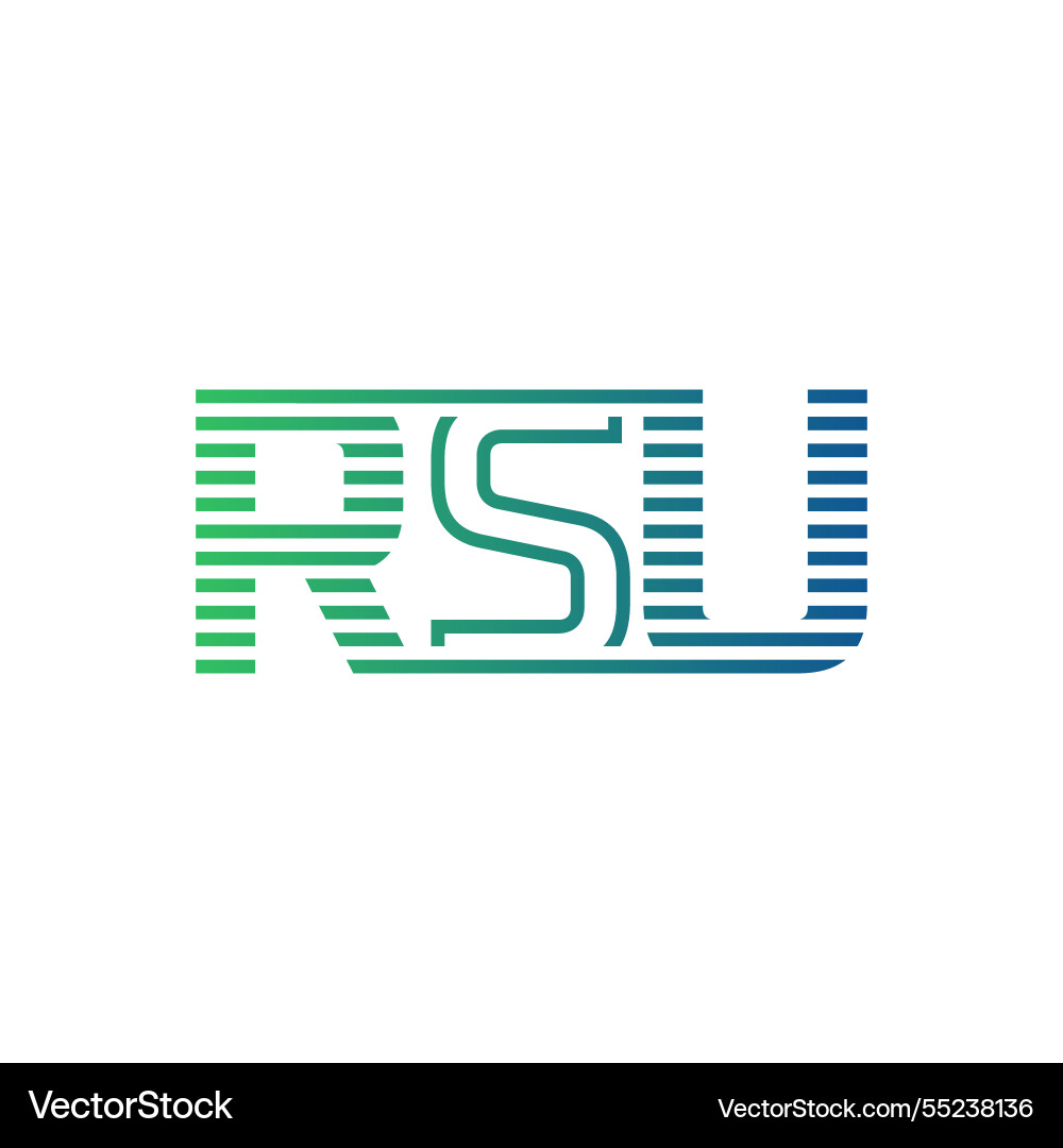 Modern rsu logo design letter minimalist Vector Image
