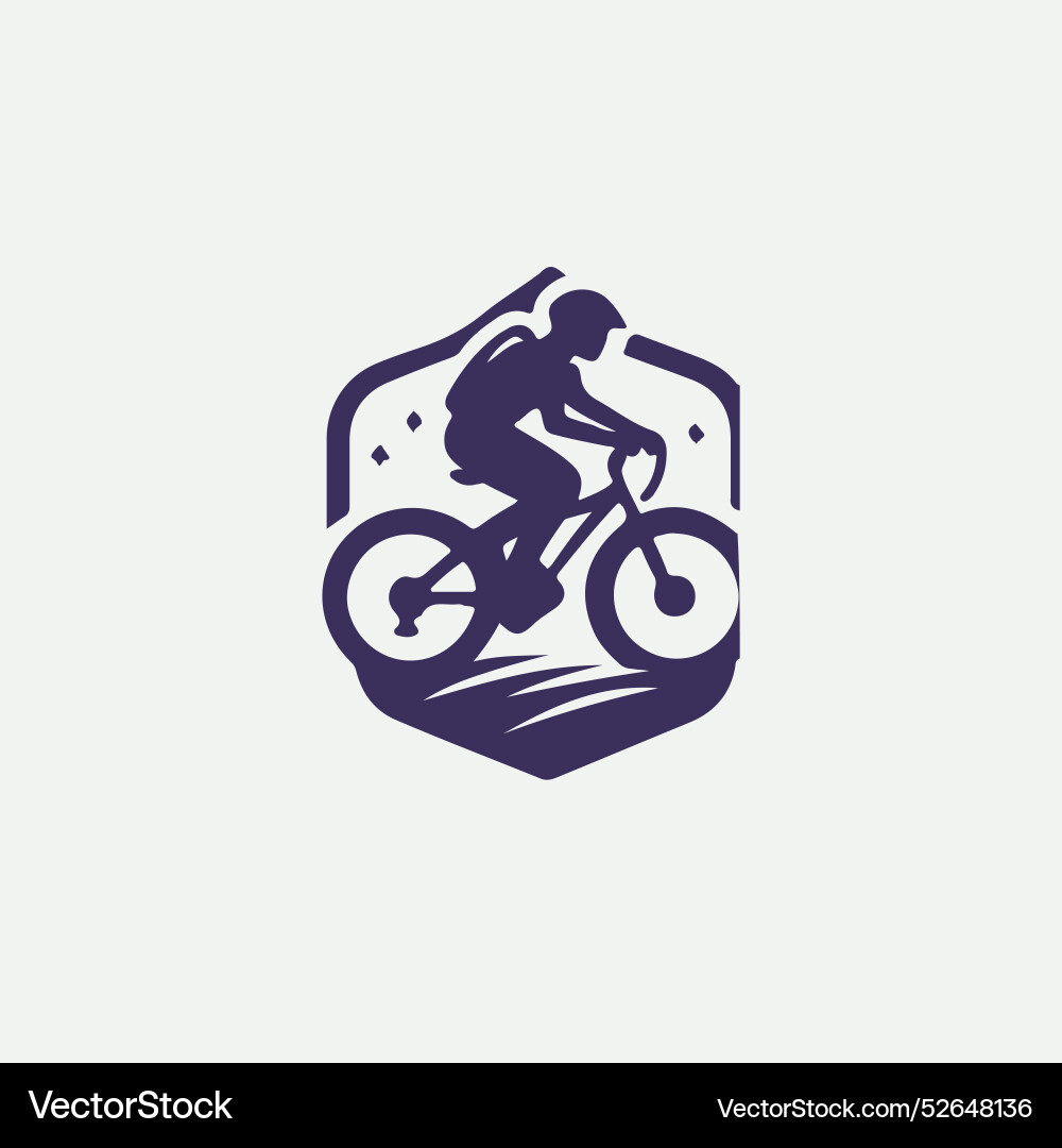 Mountain biking logo Royalty Free Vector Image