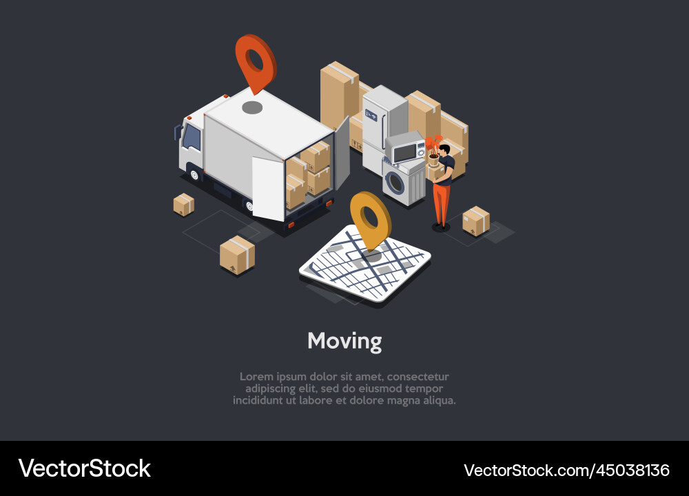 Moving house service concept cardboard boxes Vector Image