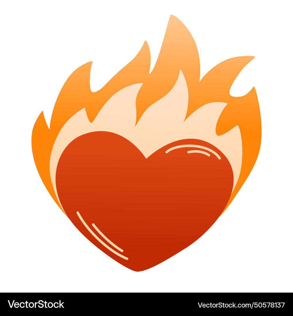 1612 heart fire Royalty Free Vector Image - VectorStock