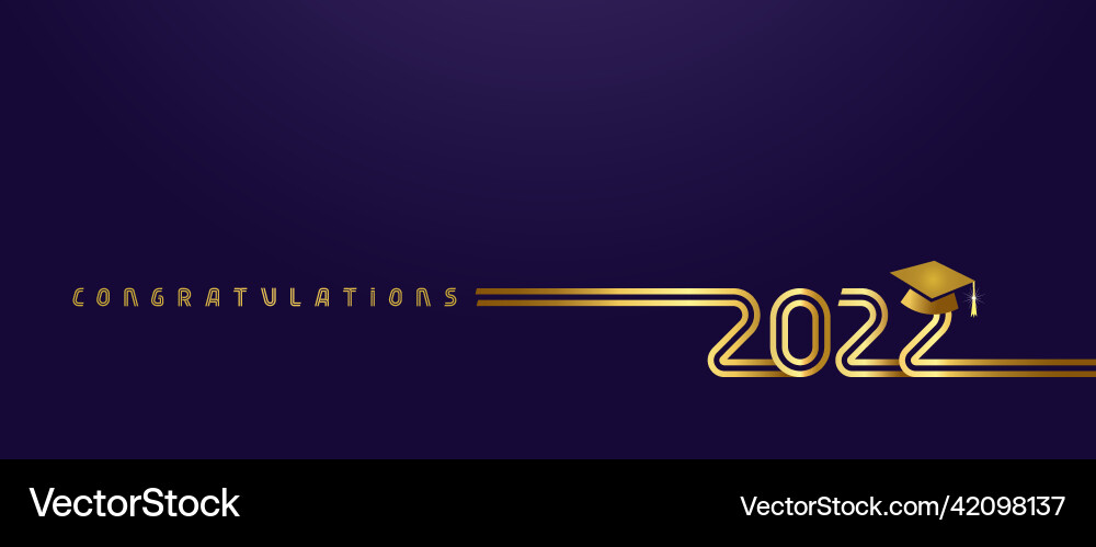 2022 prom invitation outline gold Royalty Free Vector Image