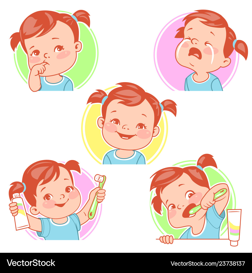 Baby teeth set Royalty Free Vector Image - VectorStock
