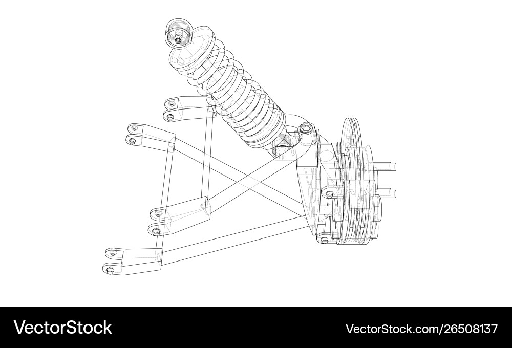 Car suspension with shock absorber Royalty Free Vector Image