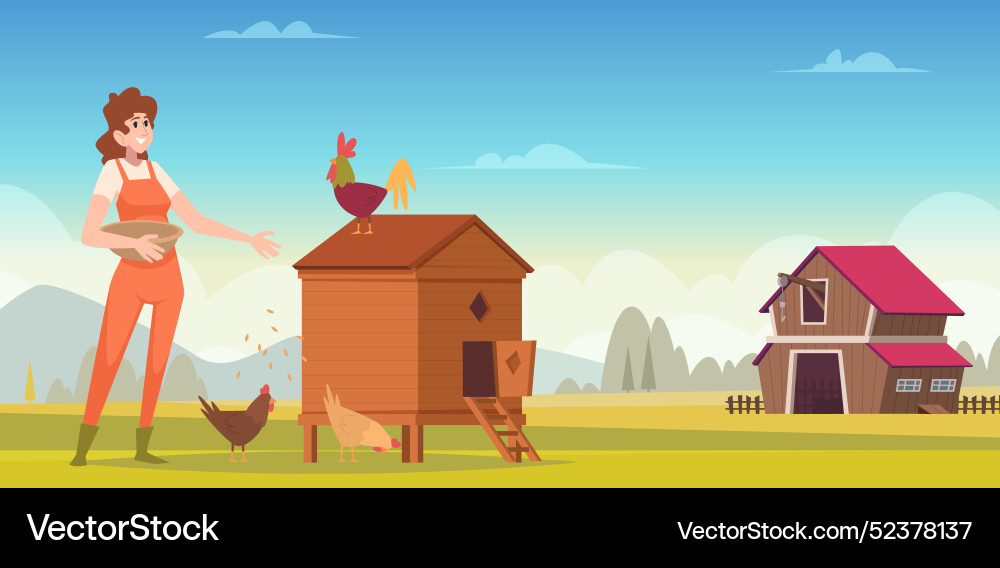 Countryside village landscape background Vector Image