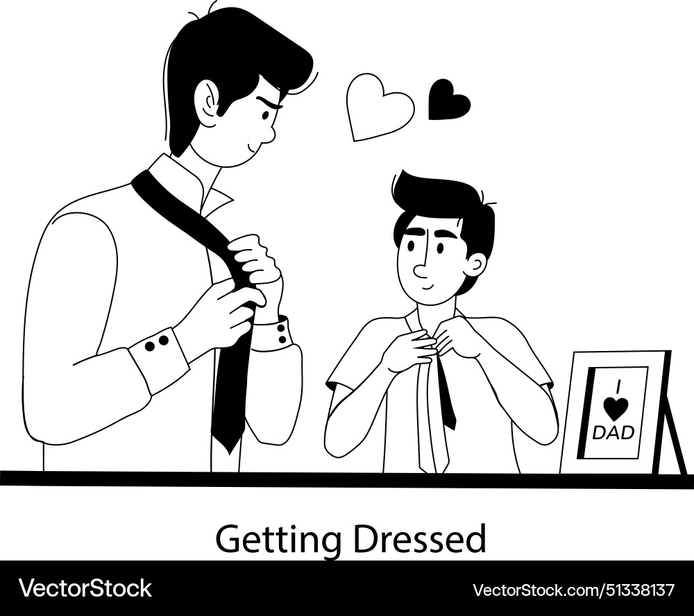 Getting dressed Royalty Free Vector Image - VectorStock