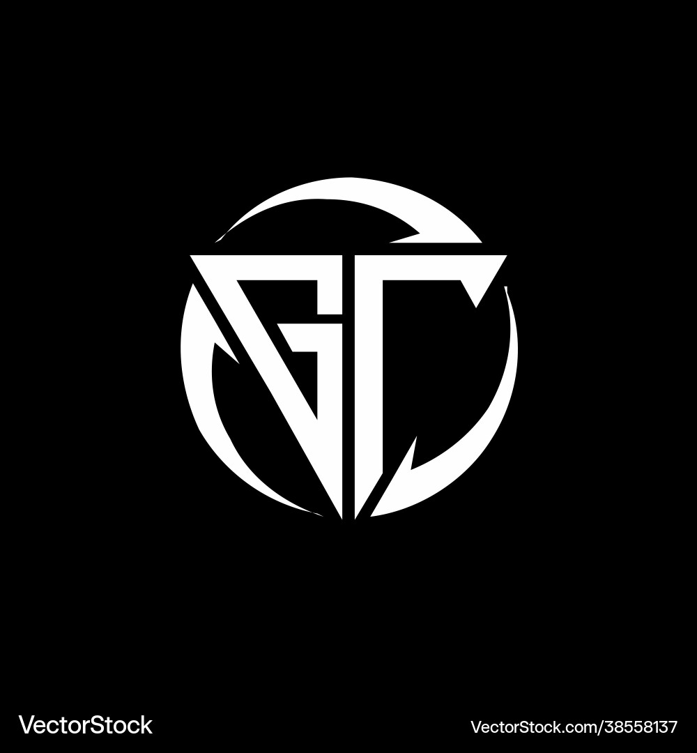 Gt logo monogram design template Royalty Free Vector Image