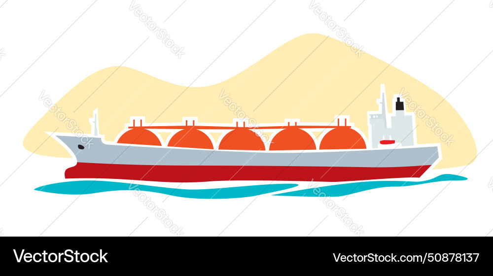 Liquefied natural gas tanker lng carrier Vector Image
