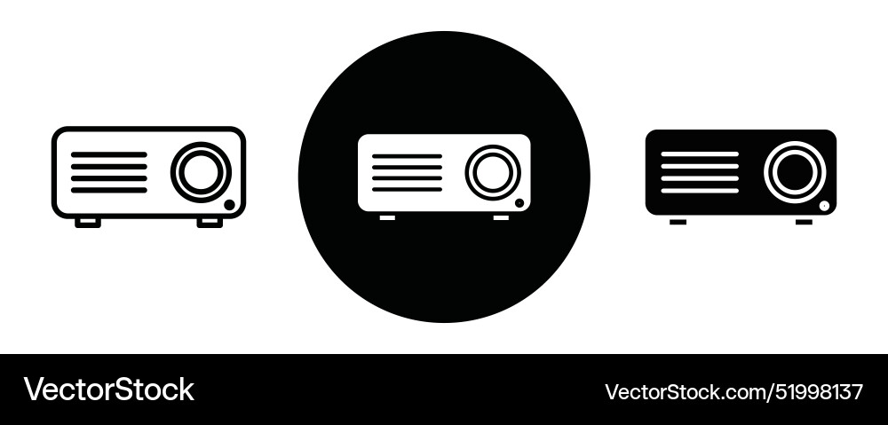 Projector outline icon collection or set Vector Image