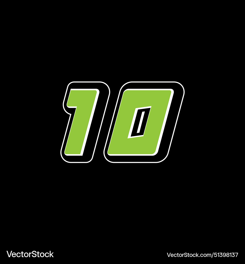 Racing number 10 design template Royalty Free Vector Image