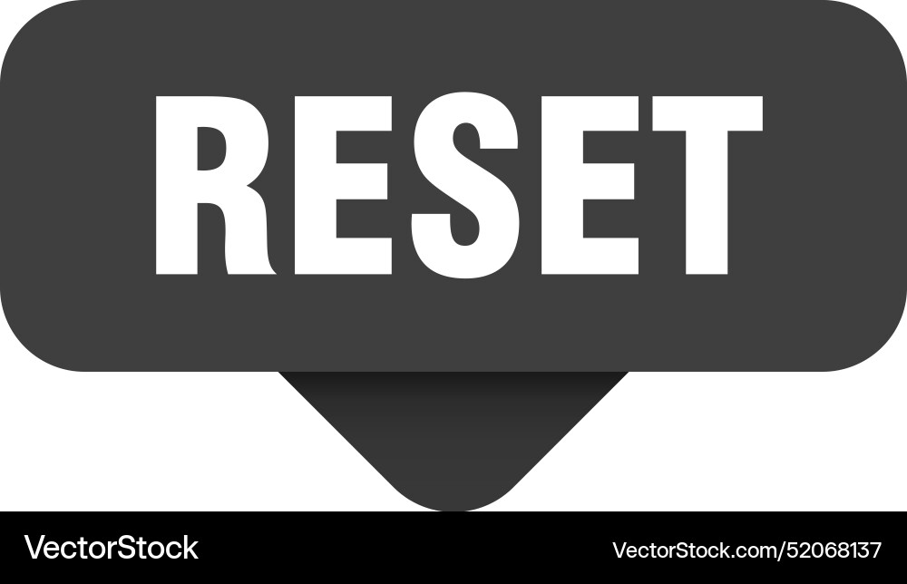 Reset sticker sign on transparent background Vector Image