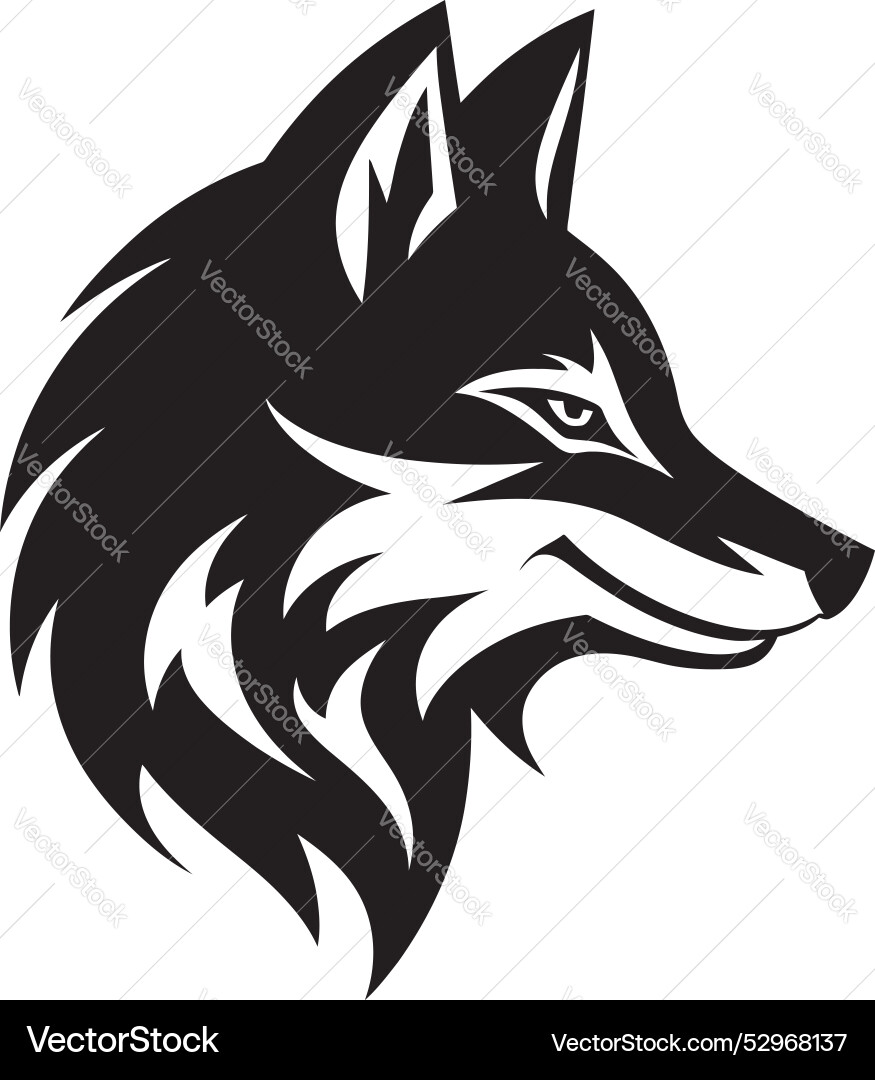Shadowed sentinel wolf symbol lone hunters mark Vector Image
