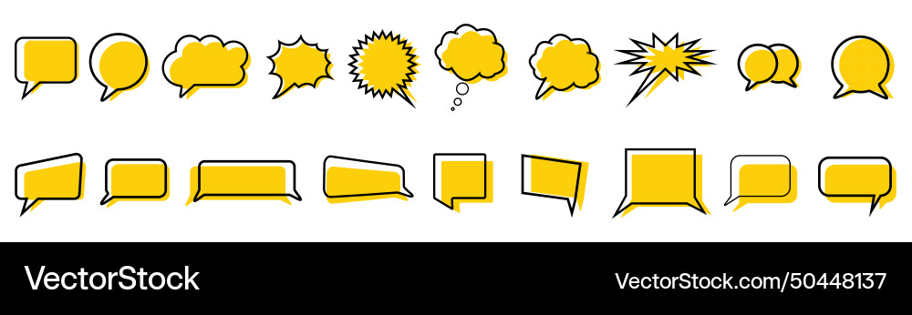 Speech bubble flat set think or talk clouds Vector Image