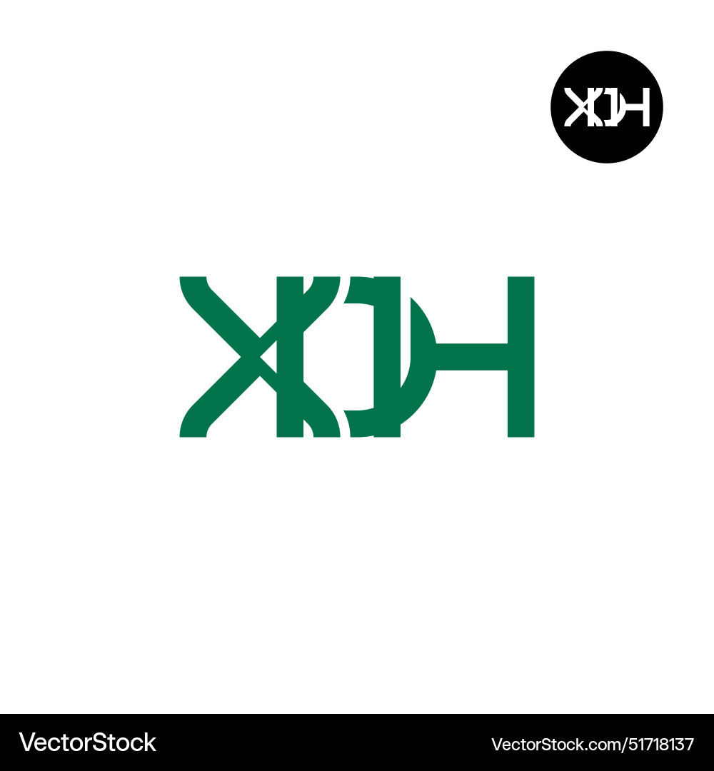 Xdh logo letter monogram design Royalty Free Vector Image