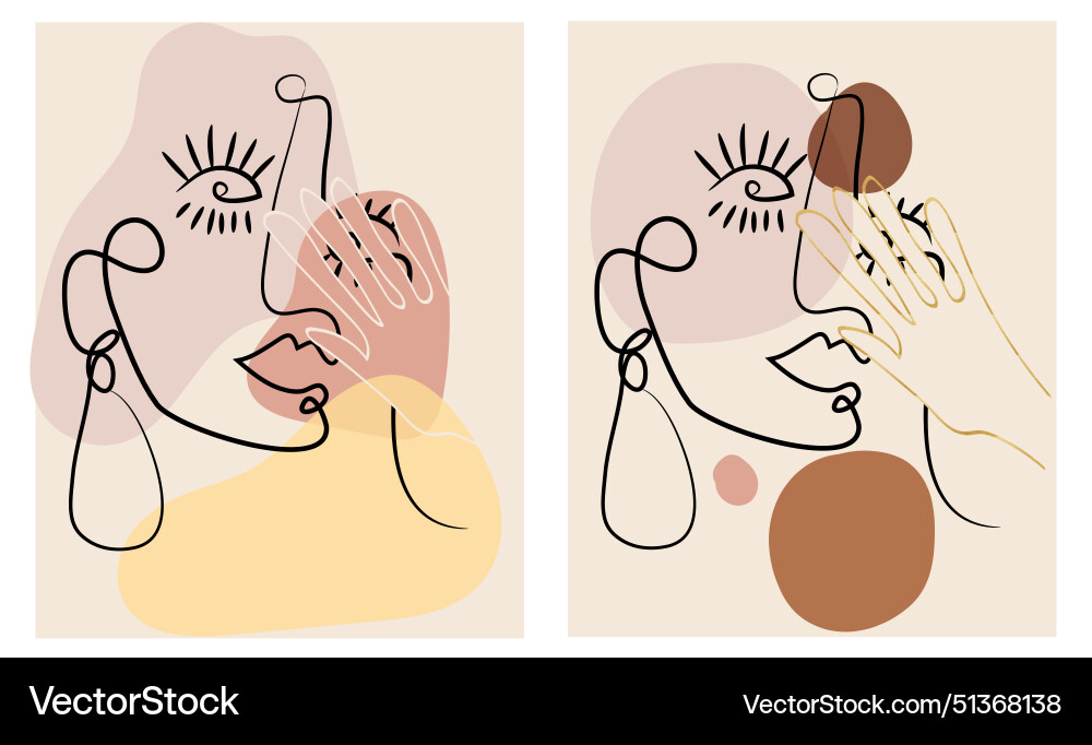 Abstract girls face modern Royalty Free Vector Image