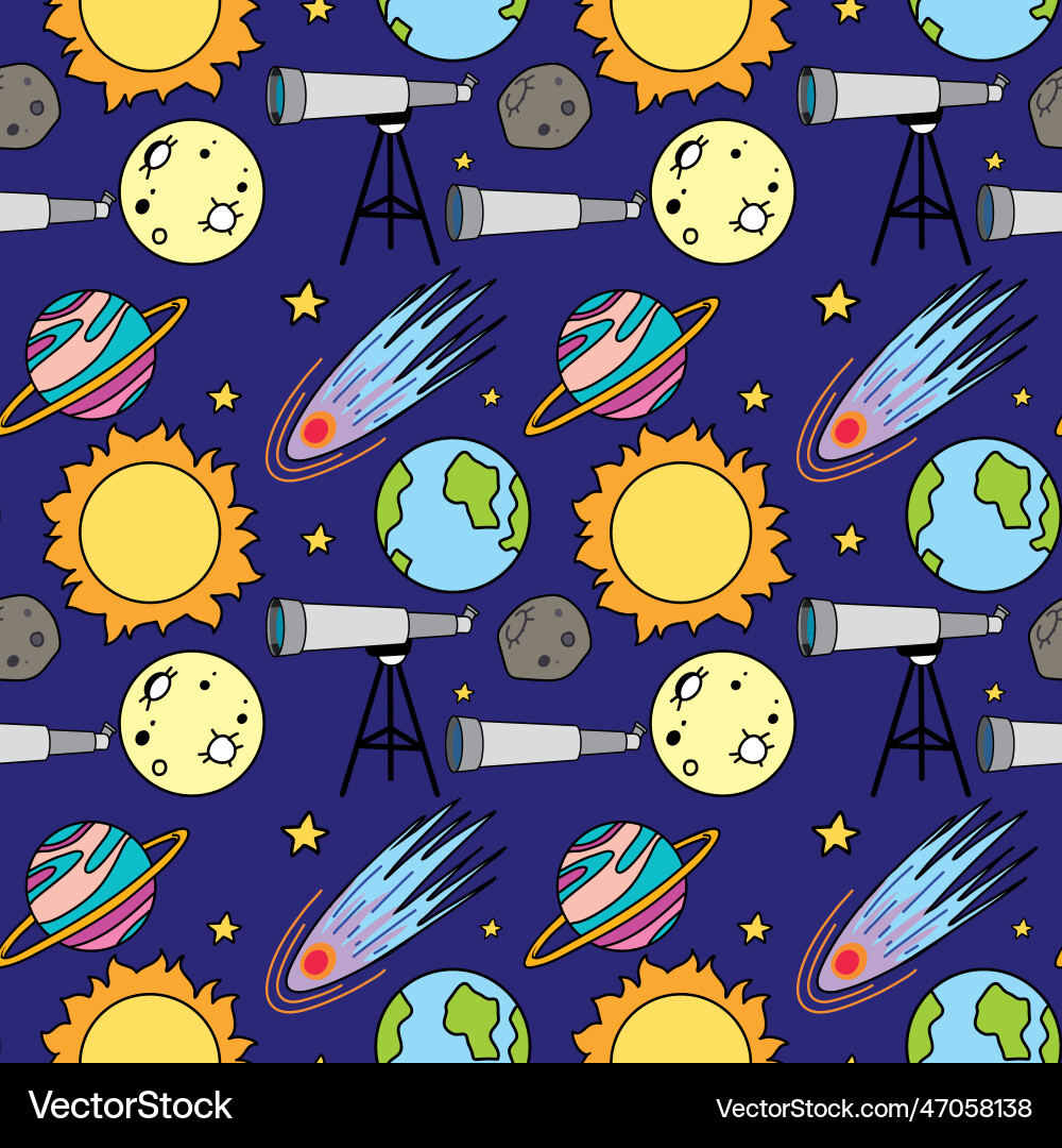Astronomy objects and icons set Royalty Free Vector Image