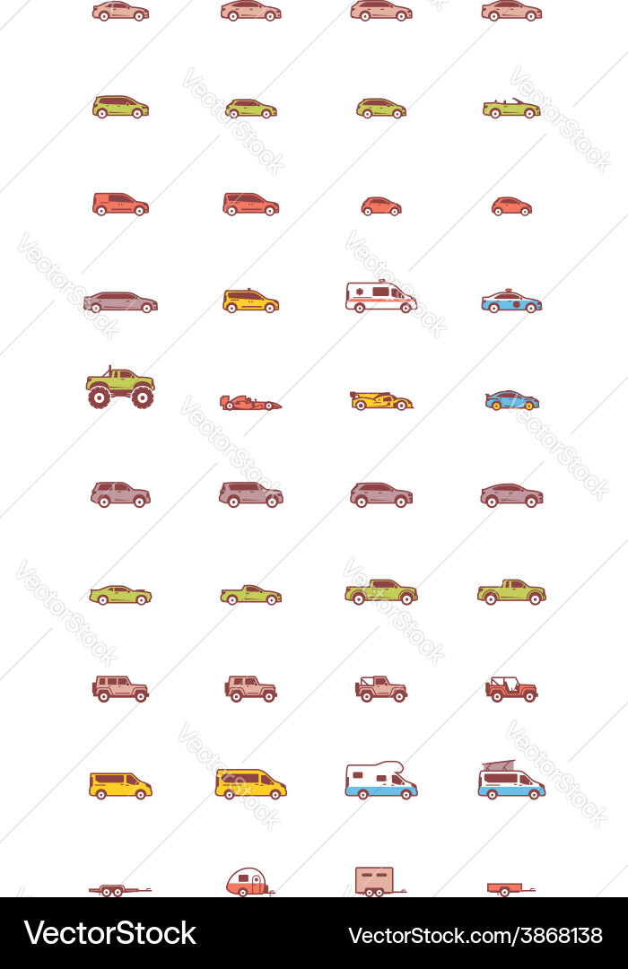 Auto Icons Lizenzfreies Vektorbild - VectorStock