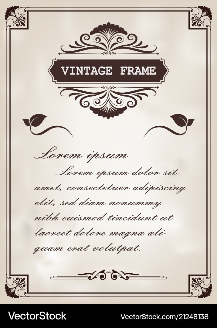 Decorative frame Royalty Free Vector Image - VectorStock