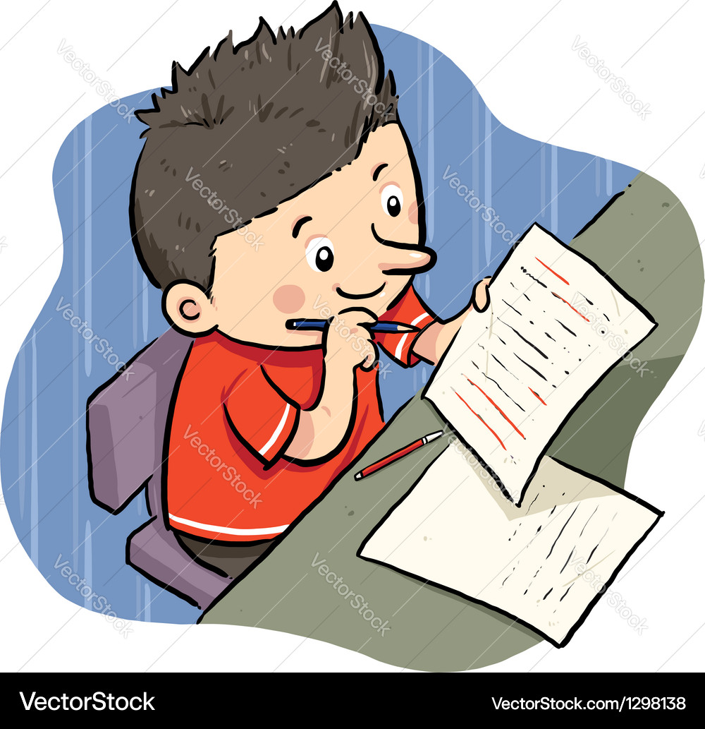 Doing homework Royalty Free Vector Image - VectorStock