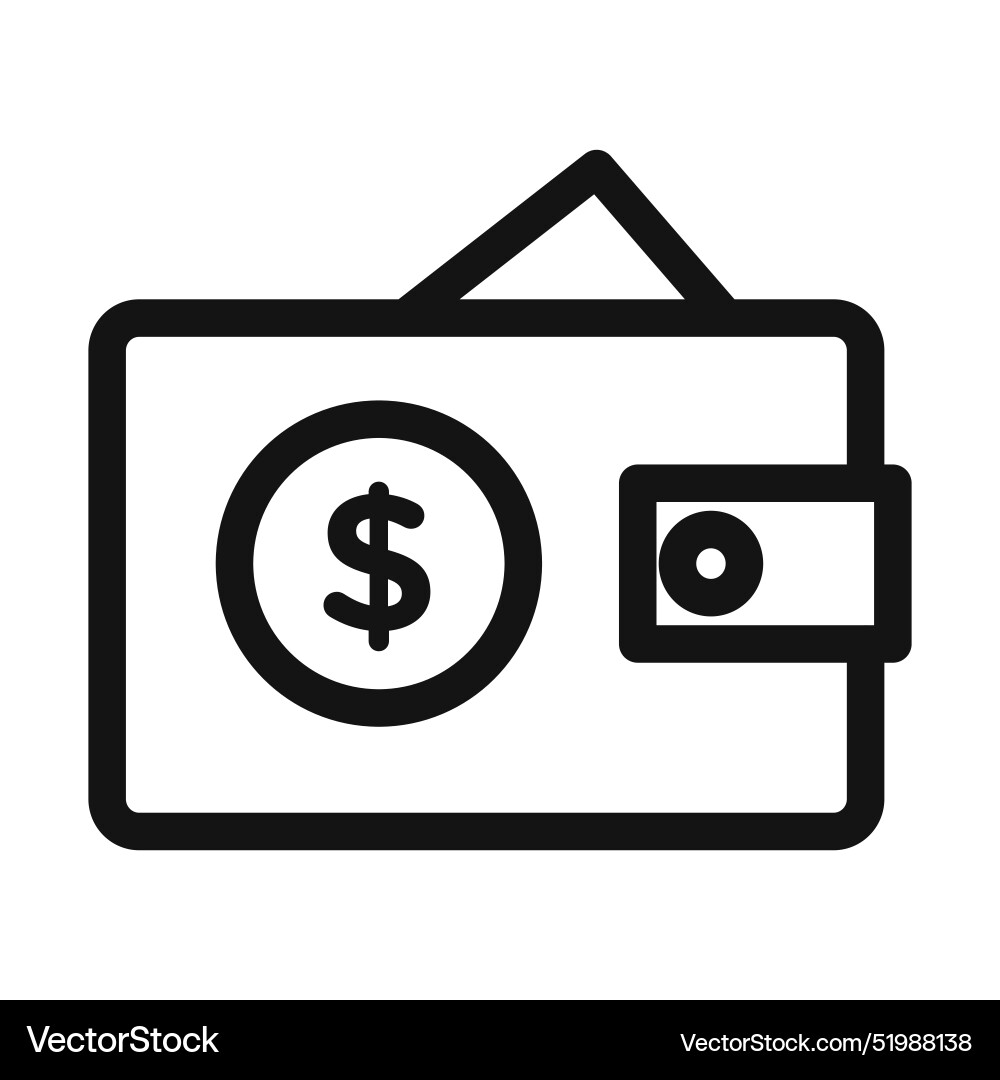 Dollar wallet icon mark in filled style Royalty Free Vector