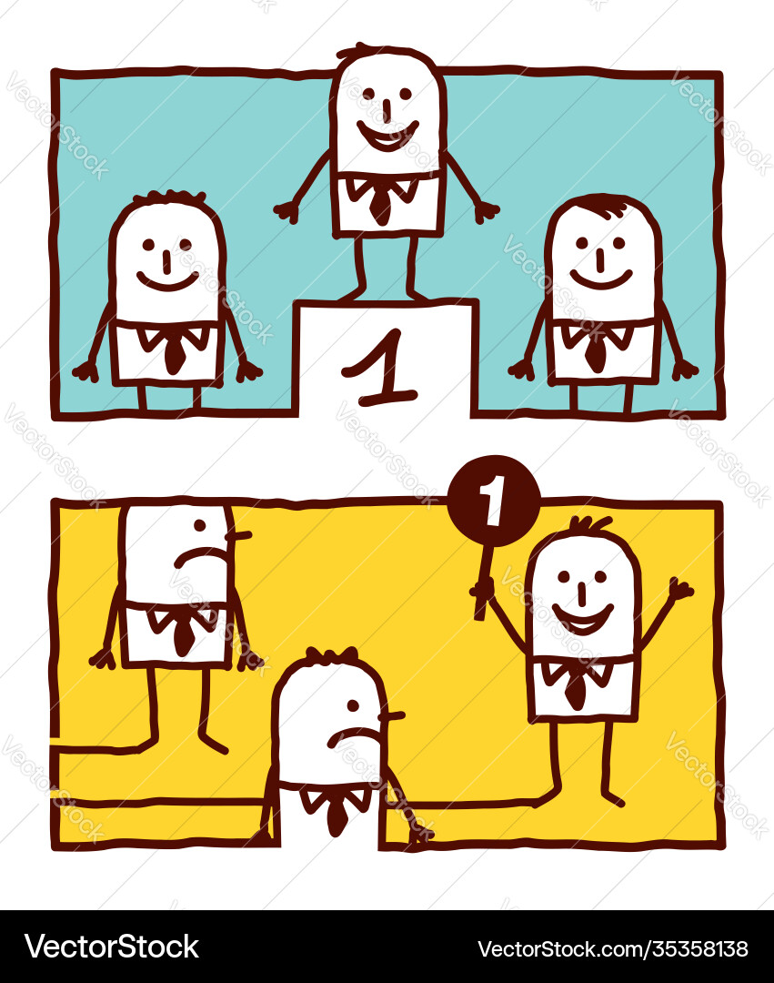 Hand drawn cartoon characters - number one Vector Image