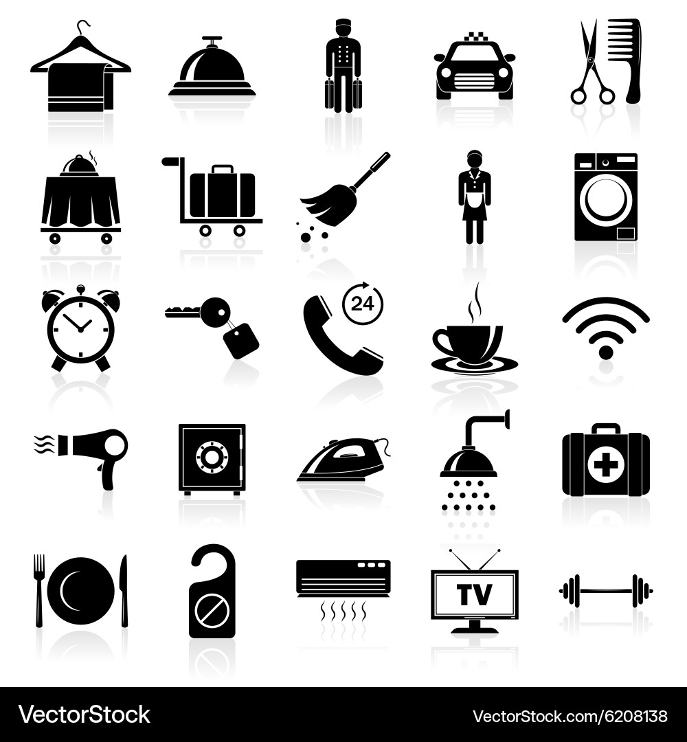 Hotel icons set Royalty Free Vector Image - VectorStock