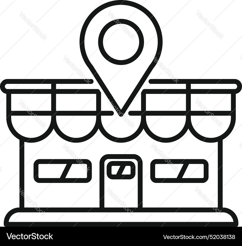 Location pin showing a local business on map Vector Image