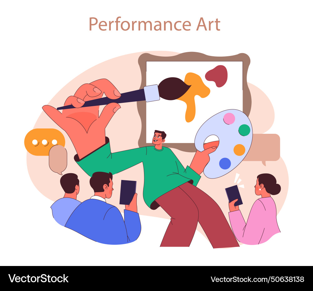 Museum or art gallery dynamic performance Vector Image