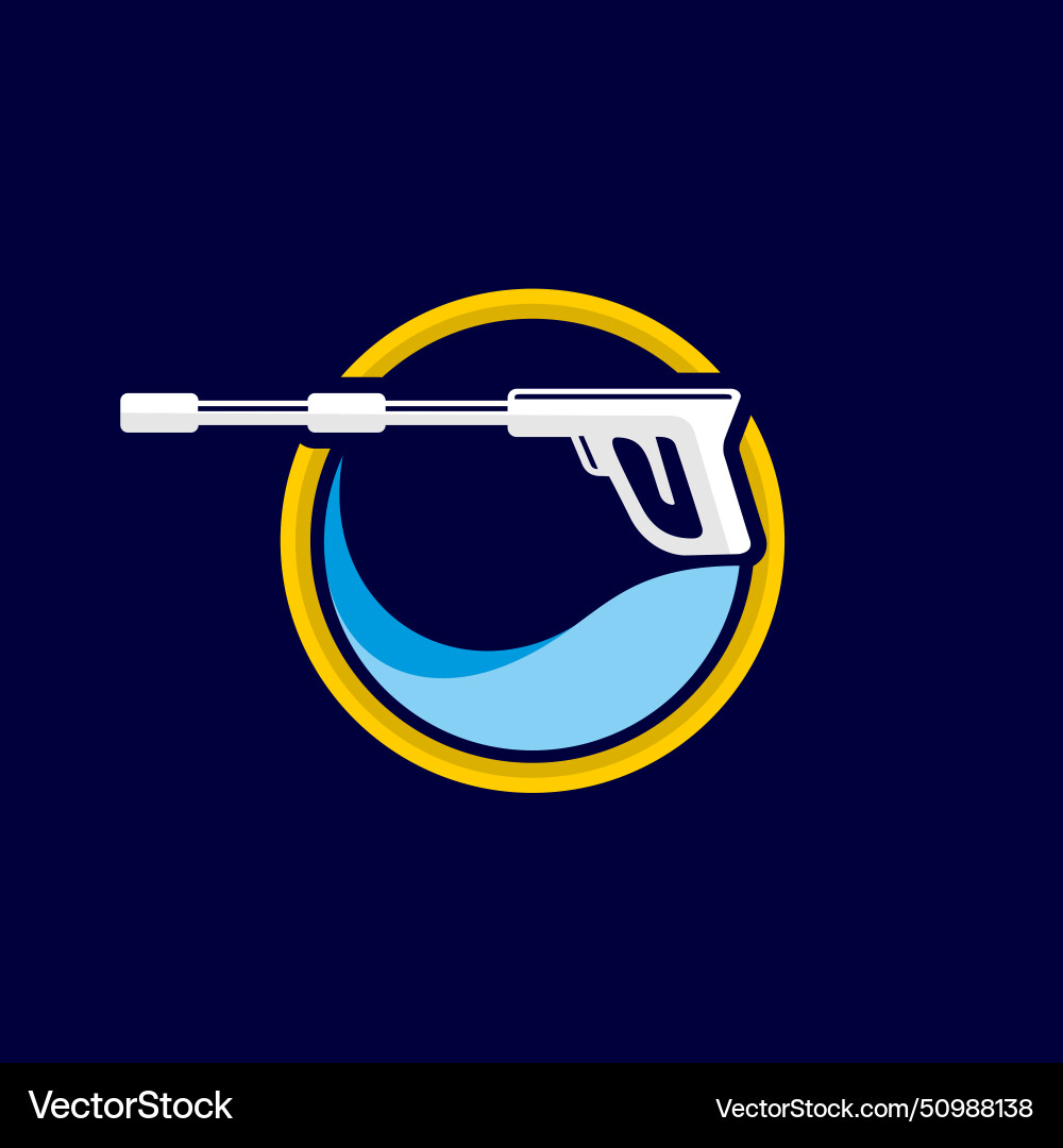 Power wash logo with sun concept Royalty Free Vector Image