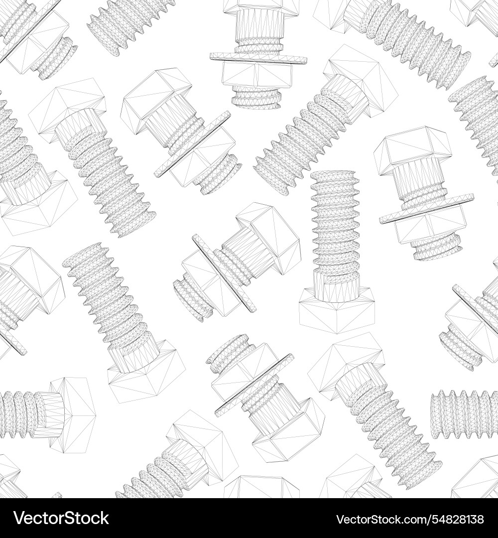 Seamless texture with a wireframe of bolts Vector Image