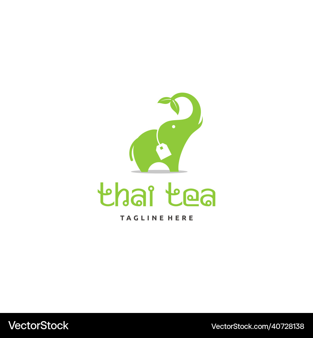 Thai tea elephant logo design inspiration Vector Image