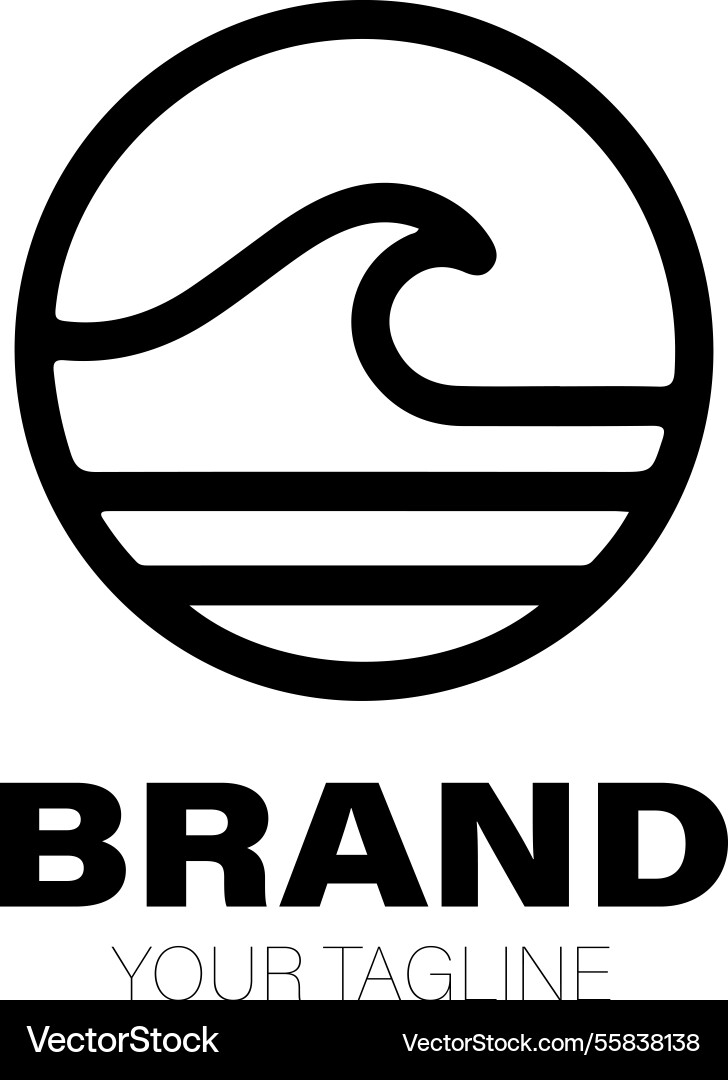 Wave logo wave logo design wave logo brand wave Vector Image